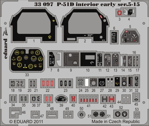 Eduard 33097 P-51 D Mustang - Interior early ser.5-15 S.A. TAMIYA