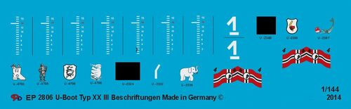 Peddinghaus-Decals 2806 Markings For The German Submarine Type XX III