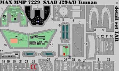 Maestro Models P7229 SAAB J29A/B Tunnan detail