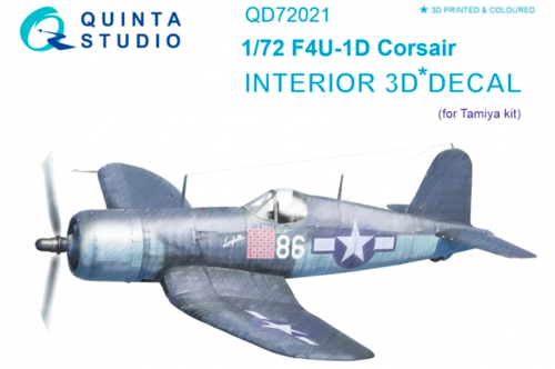 Quinta Studio QD72021 F4U-1D Corsair 3D-Printed and coloured Interior on decal paper