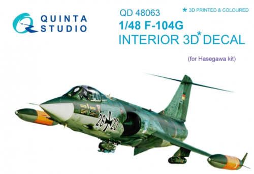 Quinta Studio QD48063 F-104G 3D-Printed & coloured Interior on decal paper