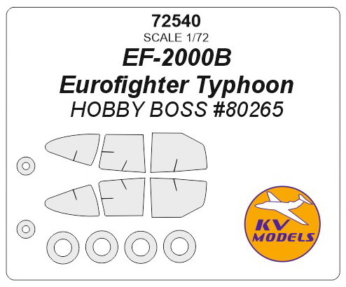 KV Models 72540 EF-2000A/B Eurofighter Typhoon (HOBBY BOSS) + wheels masks