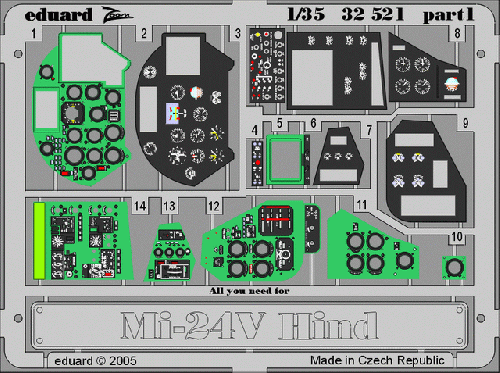 Eduard 32521 Mi-24V Hind interior 1/35 TRUMPETER