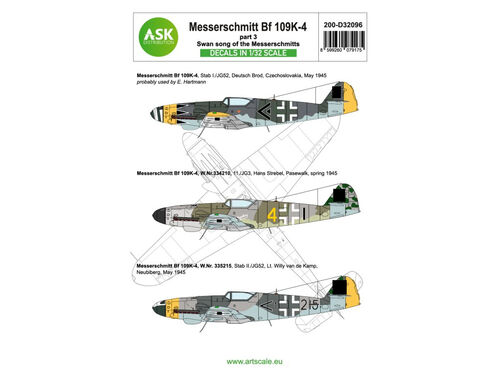 Art Scale Kit D32096 Messerschmitt Bf-109 K-4 Part 3 - Swan Song of the Messerschmitts