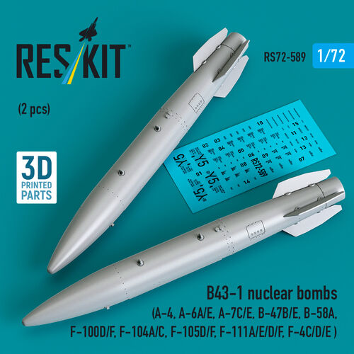 RES/KIT 72-0589 B43-1 Nuclear Bombs (2 pcs / 3D Printed)