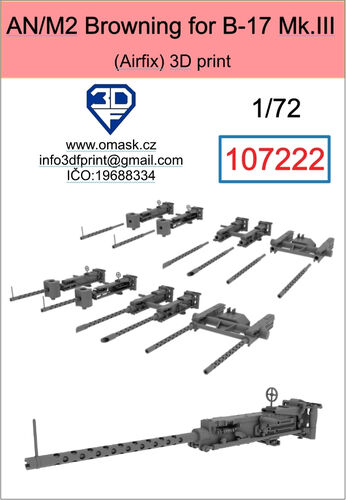3DF 107222 Guns AN/M2 for Airfix B-17 MK.III Kits (3D-Printed)