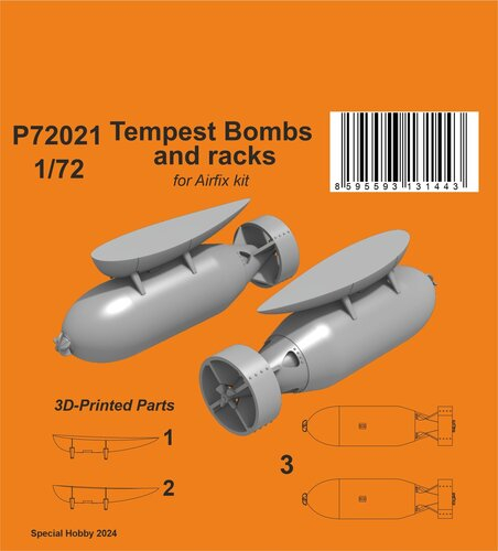 CMK P72021 Tempest Bombs (100Lb) And Racks (For Airfix Kit)