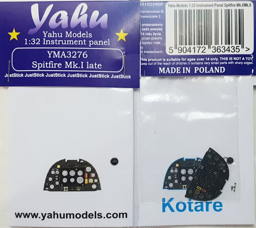Yahu Models A3276 Spitfire Mk.I Late Instrument Panel (For Kotare)