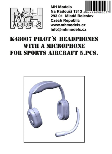 MH Models K48007 Pilot´s headphones with a microphone for sports aircraft