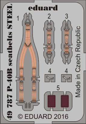 Eduard 49787 P-40B seatbelts STEEL AIRFIX A05130