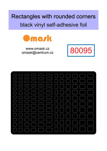 Omask 80095 Rectangles with Rounded Corners 2-5 mm (Self-Adhesive Foil)