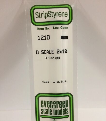 Evergreen 01210 "O" Scale Polystyrene Strip 1,0 x 5,3 mm (2 x 10) (35 cm) (1 pc)
