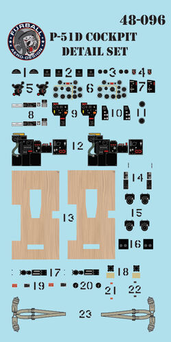 Furball Aero-Design 48096 North American P-51 D Mustang - Cockpit Detail Set (for Tamiya kits)