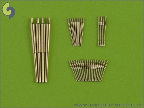 Master SM-350-060 German destroyer Z-25 (1944) - 150mm (4pcs), 37mm C/30 (8pcs), 37mm M42 (4pcs), 20mm (18pcs) barrels (fit to Trumpeter model)