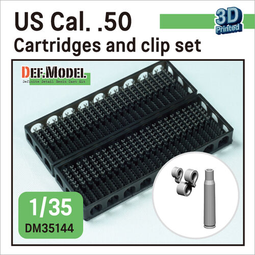DEF Model DM35144 US Cal. .50 Cartridges And Clip Set (Over 250 Cartridges And Clip Parts)