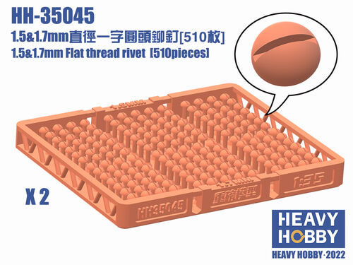 Heavy Hobby HH-35045 1.5&1.7mm Flat thread rivet (310 pieces)