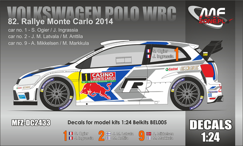 MF-Zone DC2433 Volkswagen Polo WRC Ogier, Latvala, Mikkelsen - Rallye Monte Carlo 2014