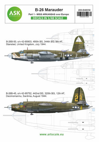 Art Scale Kit D48058 B-26B Marauder Part 1 - Over Europe: Wine, Women And Songs And Hard To Get