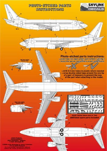 Skyline SKY144-15 Boeing 737-300/400/500 - Photo-Etched details x 2 sets