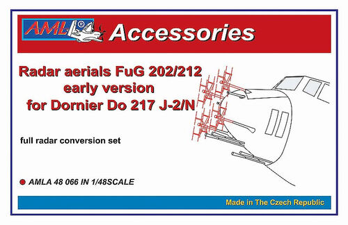 AML A48066 FuG 202/212 radar aerials for the Dornier Do-217J-2/N with etched parts (designed to be used with ICM kits)