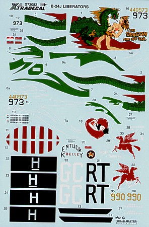 Xtradecal 72082 Consolidated B-24 J Liberator (3 schemes)
