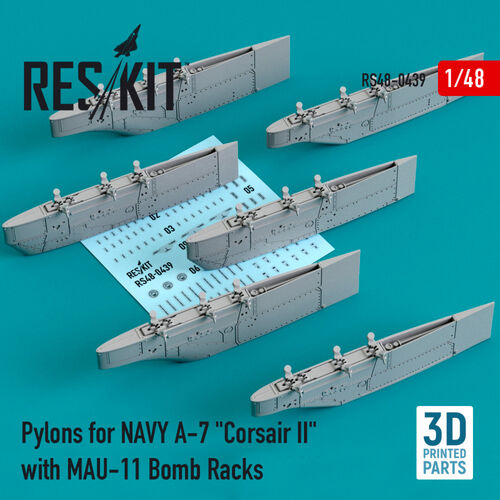 RES/KIT 48-0439 Pylons For NAVY A-7 "Corsair II" With MAU-11 Bomb Racks