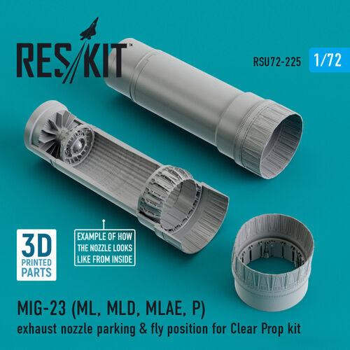 RES/KIT U72-0225 MIG-23 (ML, MLD, MLAE, P) Exhaust Nozzle Parking And Fly Position For Clear Prop Kit