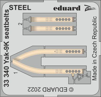 Eduard 33340 Yak-9K seatbelts STEEL ICM