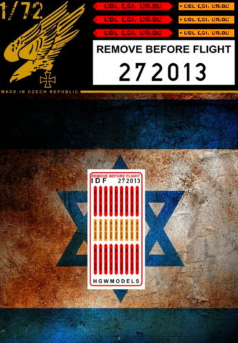 HGW Models 272013 Remove Before Flight - Israel