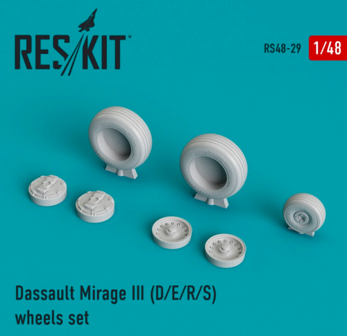 DISCONTINUED RES/KIT 48-0029 Dassault Mirage III (D/E/R/S) wheels set