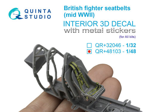 Quinta Studio QR+48103 British Fighter Seat Belts (mid WWII) with Metal Buckles (for All Kits)