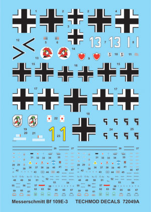 Techmod 72049 Messerschmitt Bf 109E-3
