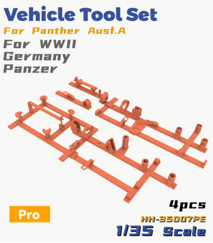 Heavy Hobby HH-35007PE Vehicle Tool Set For Panther Ausf.A For WWII Germany Panzer PE