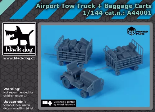 Black Dog A44001 Airport tow truck + baggage carts