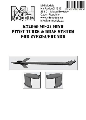 MH Models K72090 Mi-24 Hind Pitot Tubes And DUAS System For Zvezda/Eduard