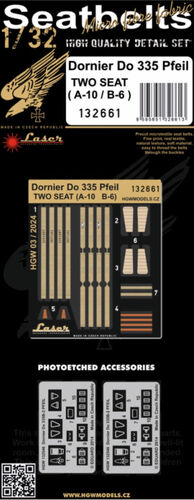 HGW Models 132661 Dornier Do-335 B-6 / A-10 'Pfeil' - Seatbelts (designed to be used with Hong Kong Models kits)