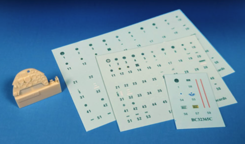 Barracuda Studios C32365 Bf-109G Cockpit Stencils, Placards with Instrument Panel