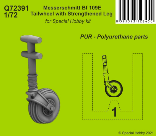 CMK Q72391 Messerschmitt Bf 109E Tailwheel with Strengthened Leg