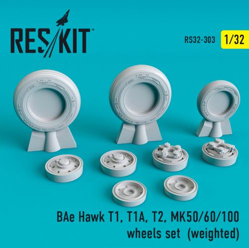 DISCONTINUED RES/KIT 32-0303 BAe Hawk T1, T1A, T2, MK50/ 60/ 100 wheels set weighted