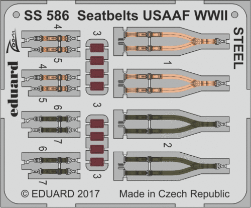 Eduard SS586 Seatbelts USAAF WWII Steel