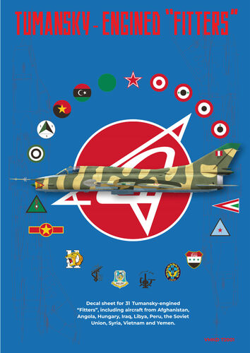 Vespa Models 72001 Tumansky-Engined "Fitters" - Decals for Sukhoi Su-22M-3K / Su-22UM-3 / Fitter F