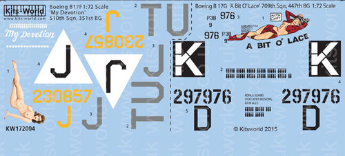 Kits World 172004 Boeing B-17F/G Flying Fortress ("My Devotion" and "A Bit 'O' Lace")