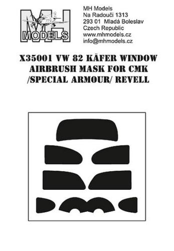MH Models X35001 VW 82 KÄFER Window Airbrush Mask