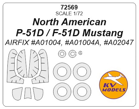 KV Models 72569 North American P-51D / F-51D Mustang (AIRFIX) + wheels masks