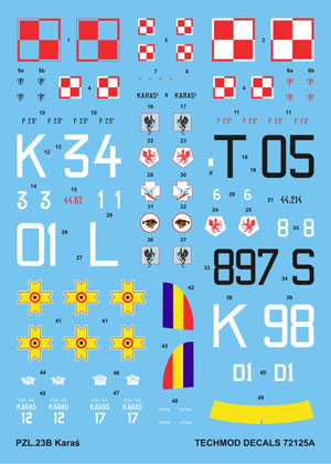 Techmod 72125 PZL-23B Karaś