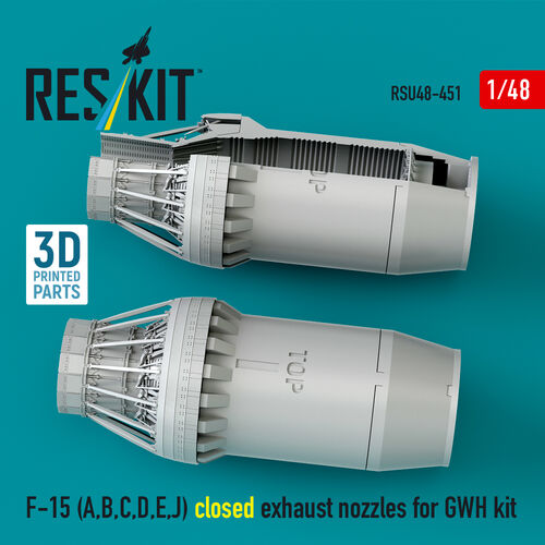 RES/KIT U48-0451 F-15 (A, B, C, D, E, J) Closed Exhaust Nozzles For GWH Kit (3D Printed)