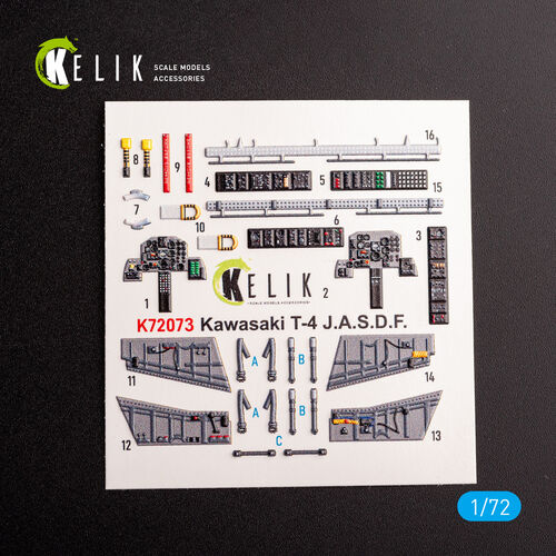 KELIK K72073 Kawasaki T-4 - Interior 3D Decals For Hasegawa Kit