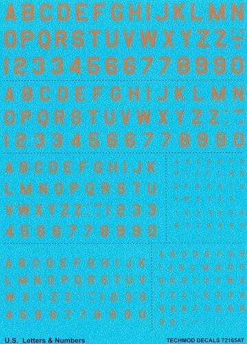 Techmod 72165 U.S. Letters & Numbers (Yellow)