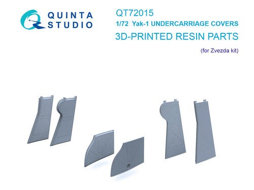 Quinta Studio QT72015 Yakovlev Yak-1 - 3D-Printed Undercarriage Covers (for Zvezda Kits)