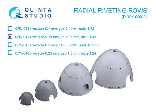 Quinta Studio QRV044 Radial riveting rows (rivet size 0.15 mm, gap 0.6 mm)